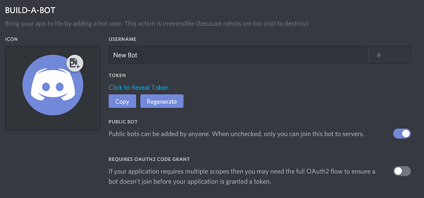 Creating a Bot Account